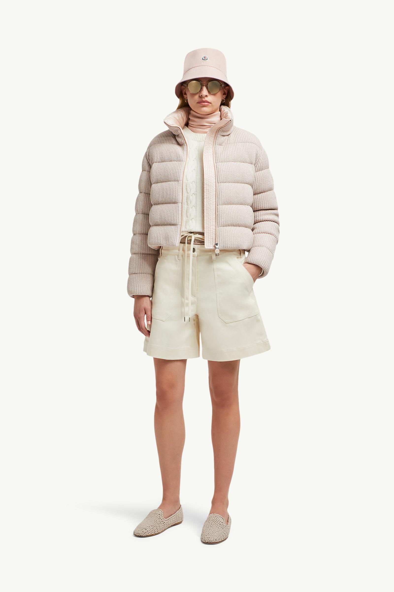 Light Pink Thoiry Laminated Cotton Short Down Jacket - Short Down ...