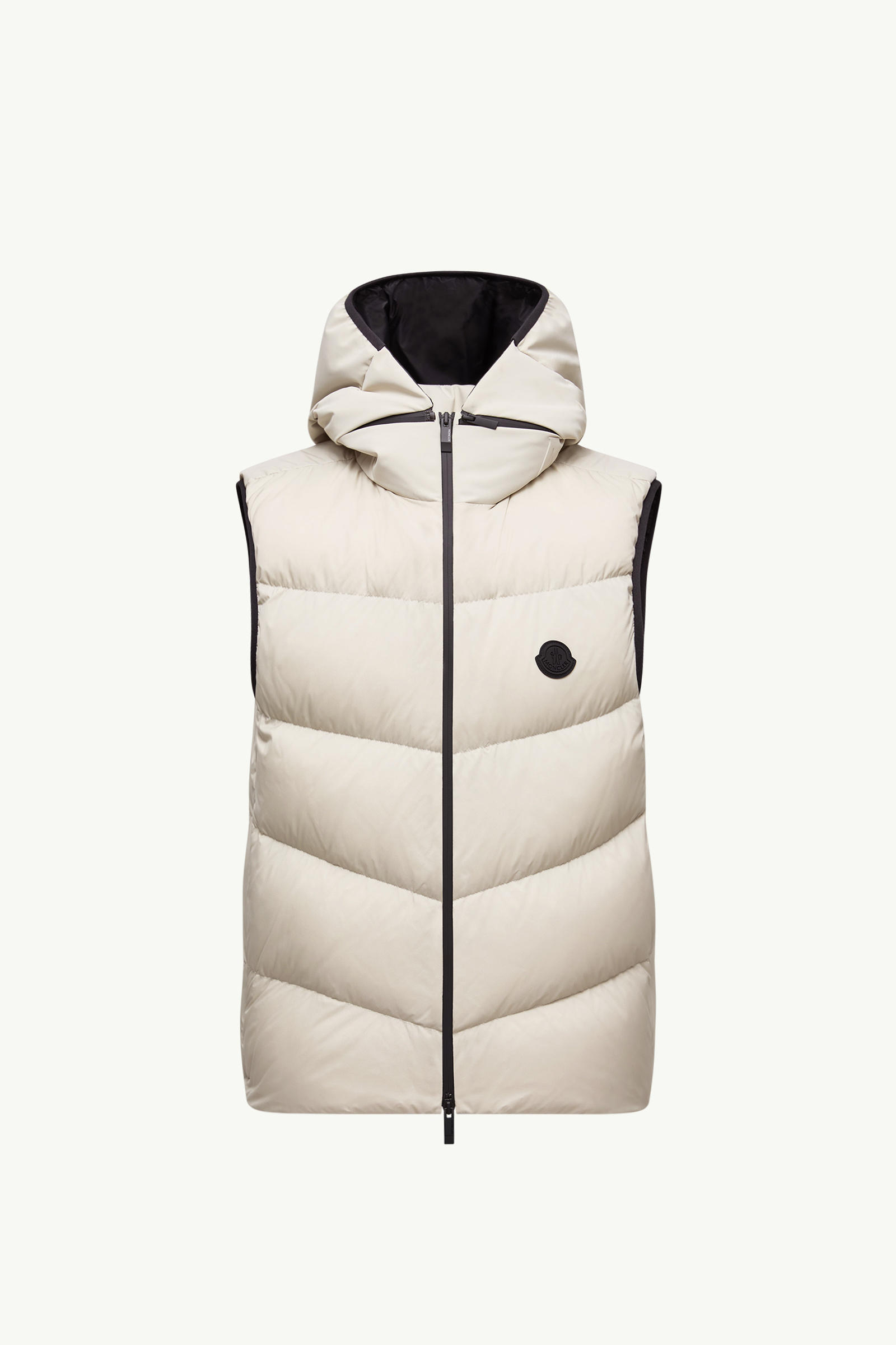 Ice Grey Guersac Diagonal-Quilted Hooded Down Vest - Vests for Men ...