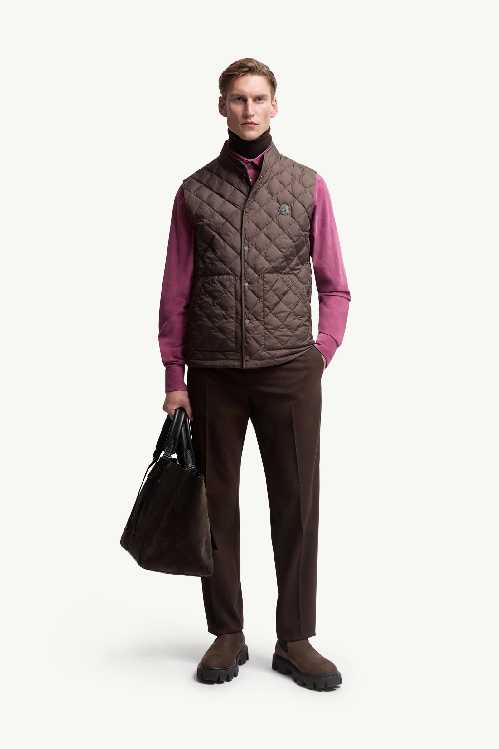 Brown Lycope Diamond-Quilted Down Vest - Vests for Men | Moncler US