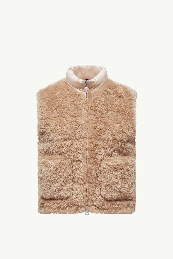 Beige Planeze Teddy Down Vest - Vests for Women | Moncler US