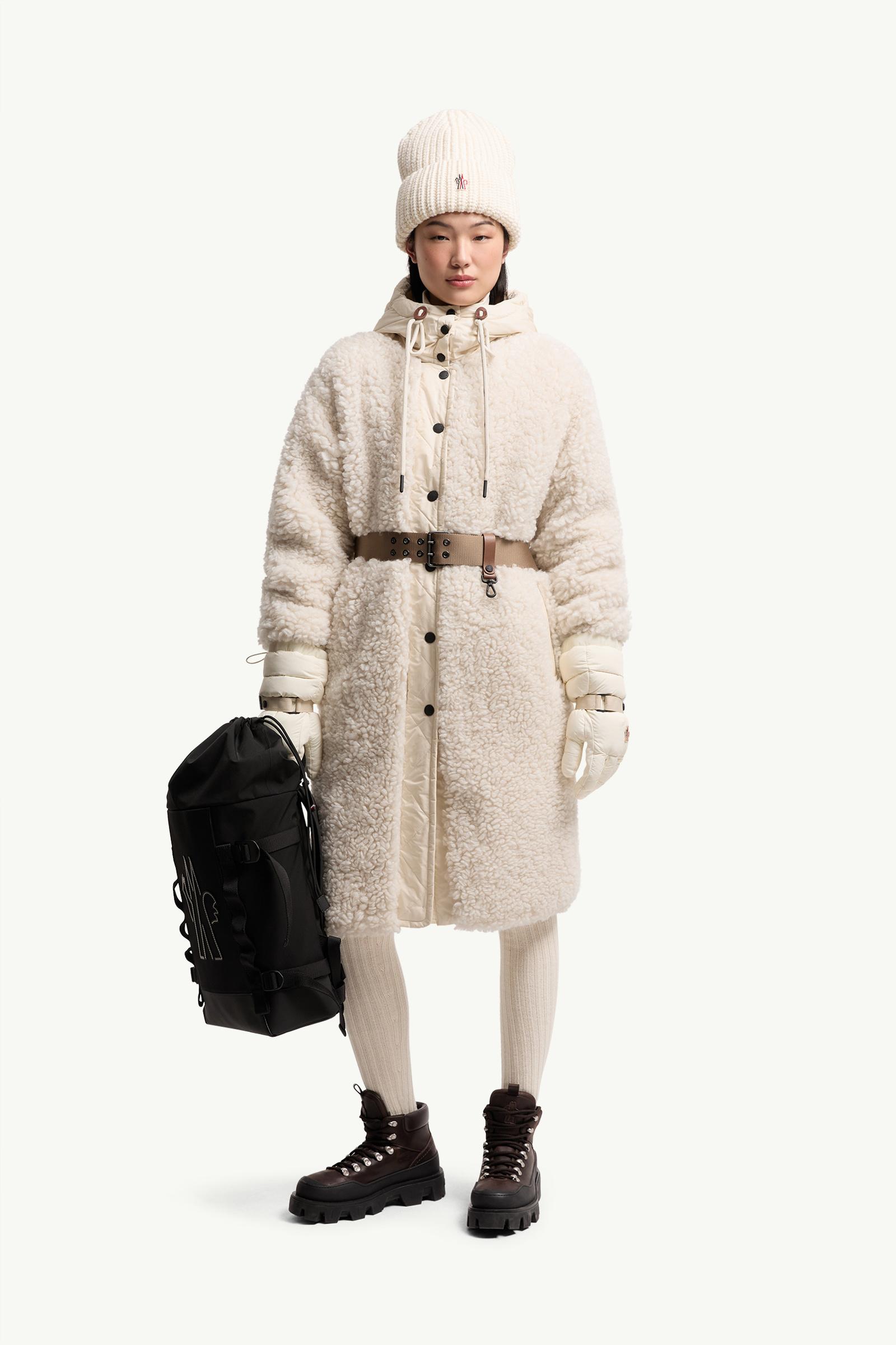 White Blavet Teddy Hooded Long Down Jacket - Long Jackets & Parka for ...