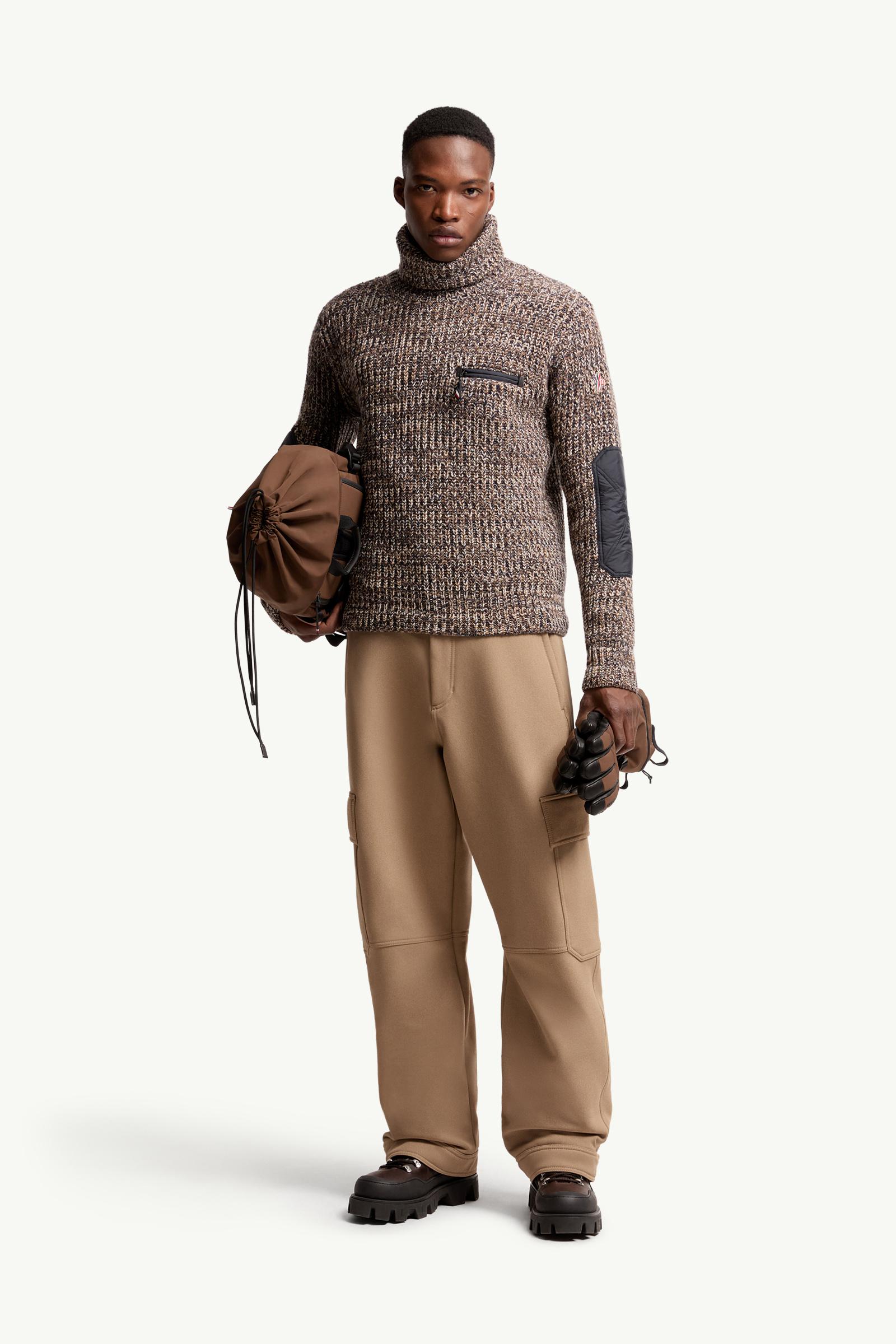 Pull à col roulé en laine Bleu & Marron - Pulls & cardigans Homme ...