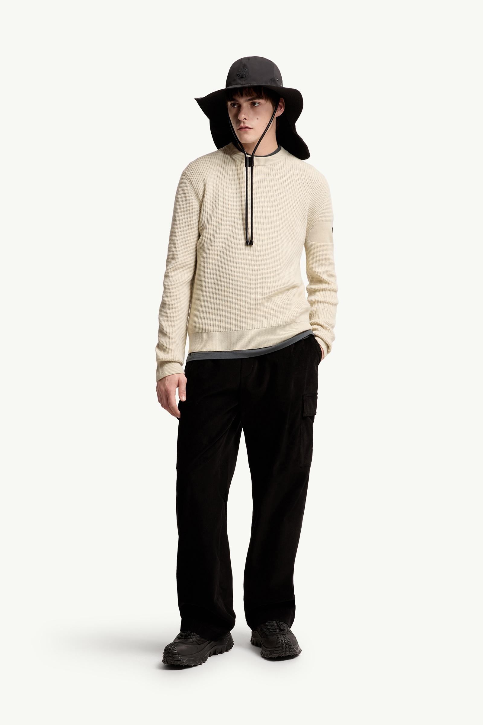 Pull en laine à logo Beige Clair - Pulls & cardigans Homme | Moncler FR