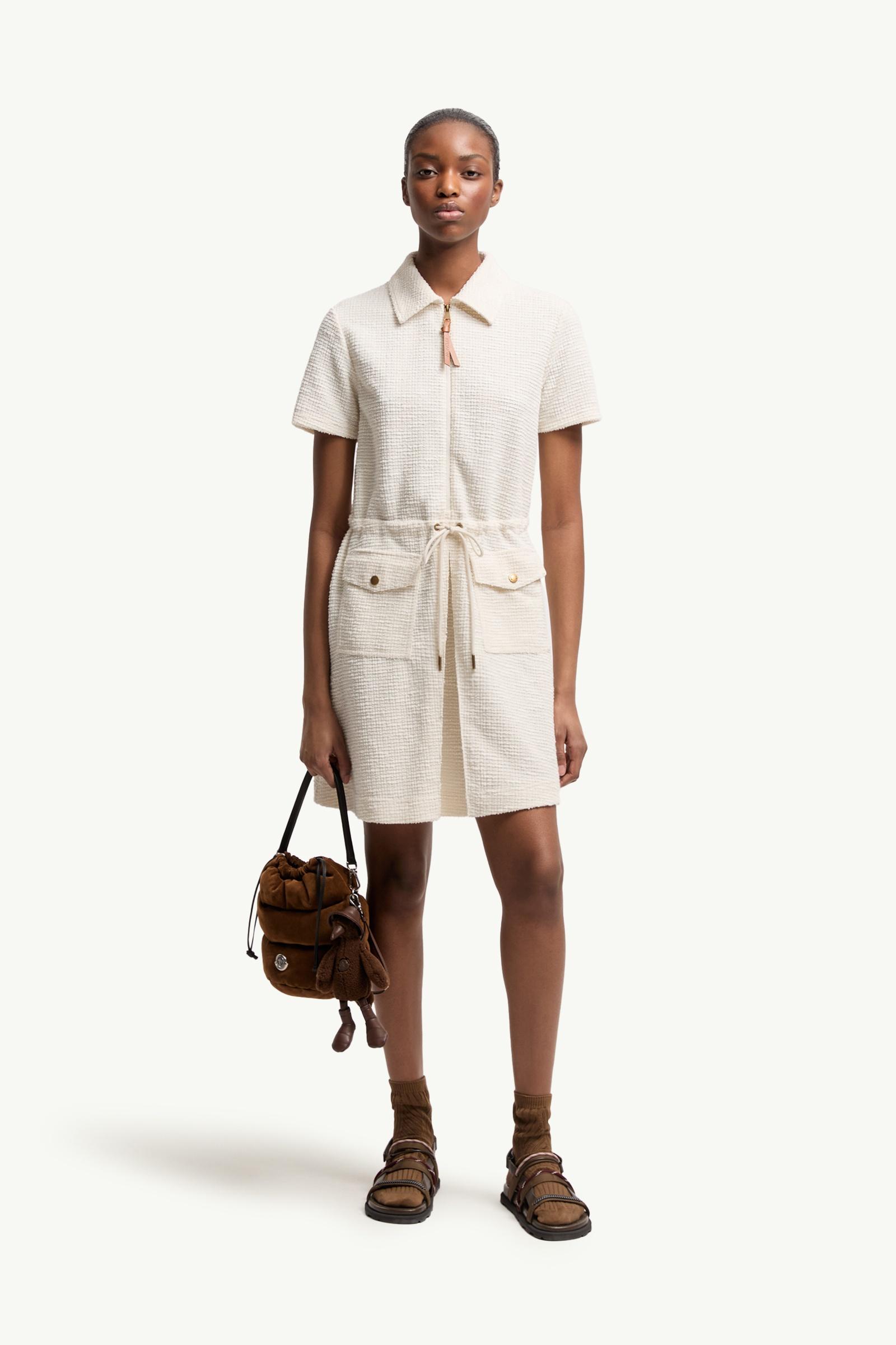 White Bouclé Mini Dress - Dresses for Women | Moncler US