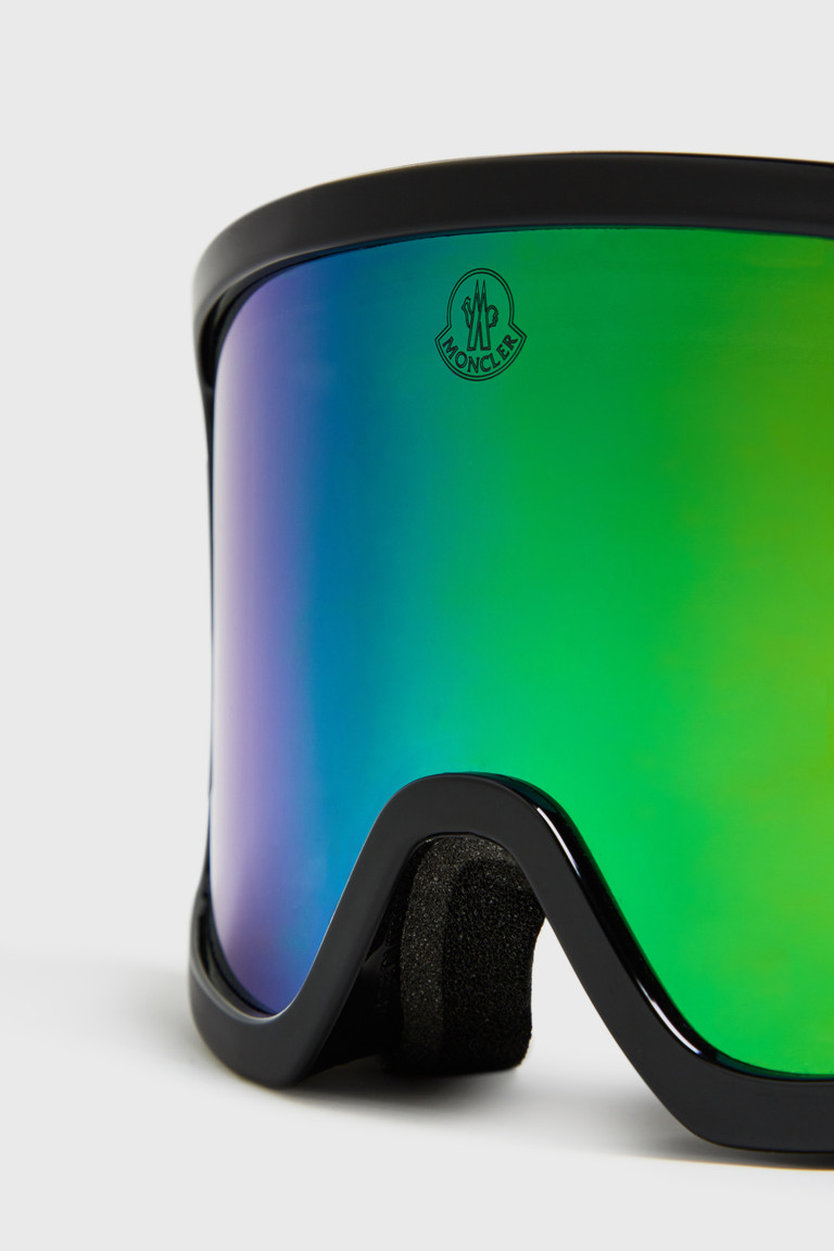 Shiny Black & Iridescent Aqua Green Terrabeam Ski Goggles - Sunglasses ...
