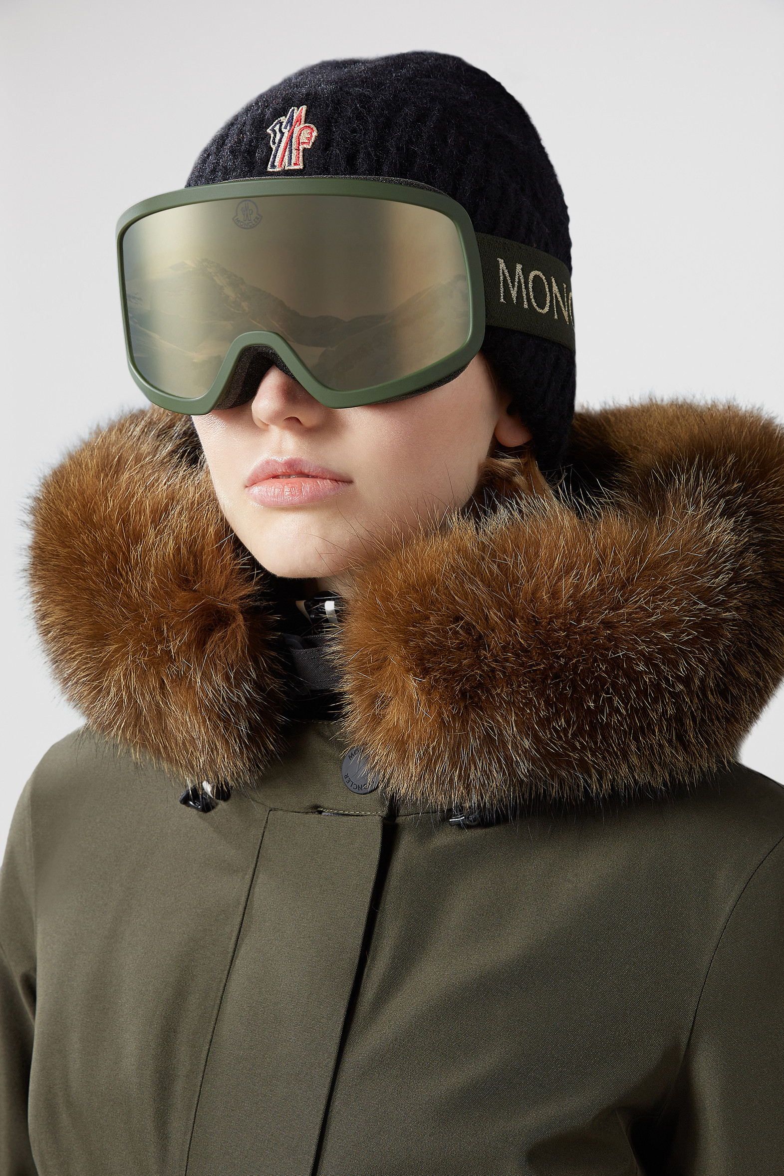 Matte Dark Green & Brown Terrabeam Ski Goggles - Sunglasses for Men ...