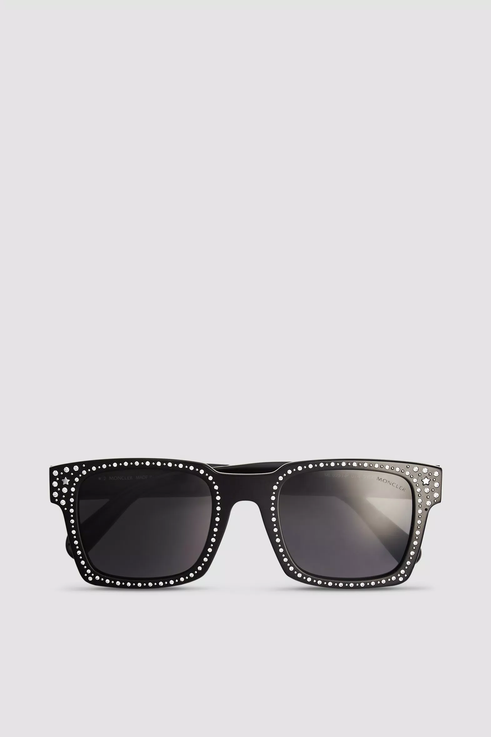 Black Crystal Encrusted Squared Sunglasses Sunglasses For Men