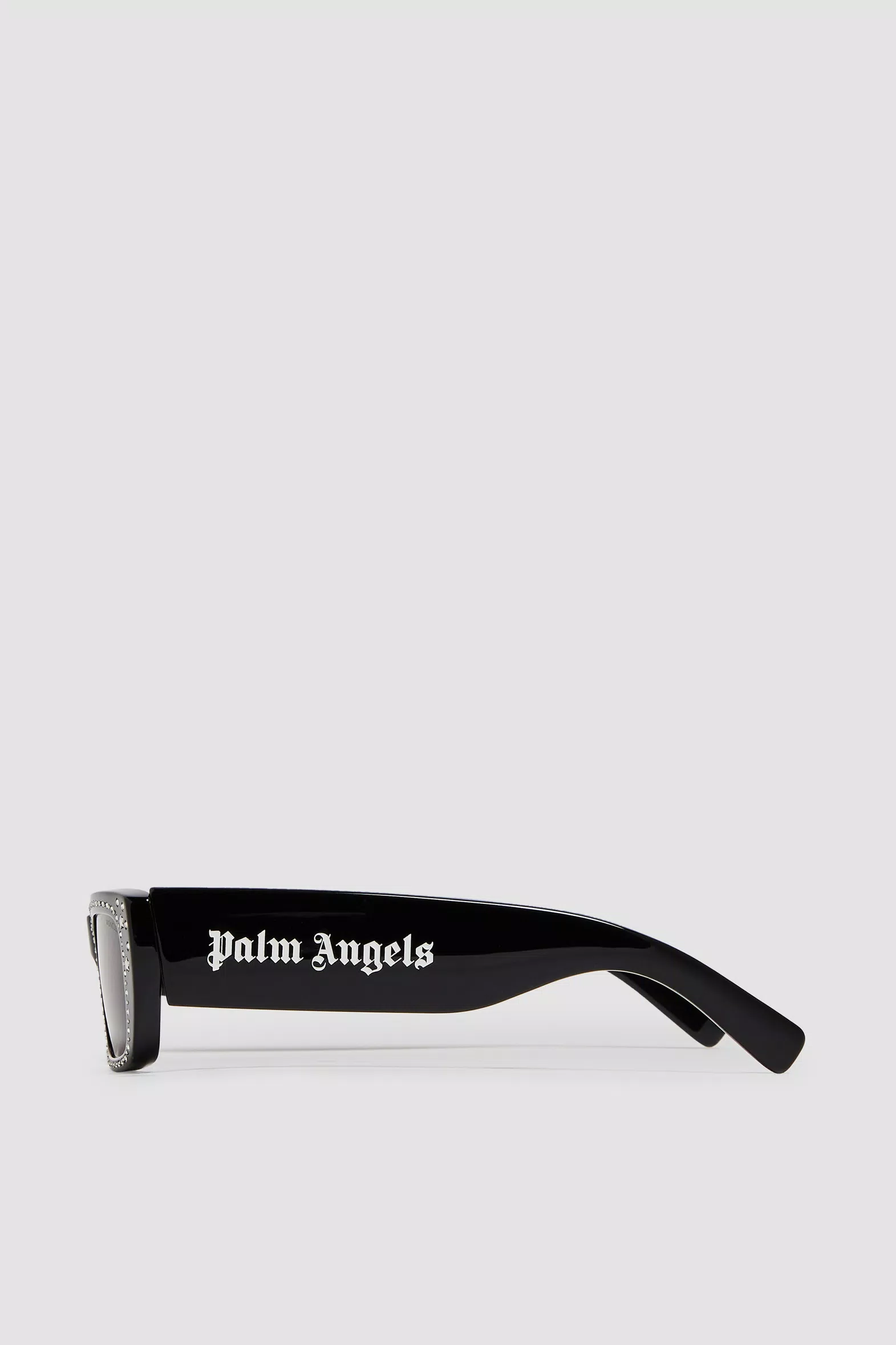 Black Crystal Encrusted Rectangular Sunglasses Sunglasses For Men