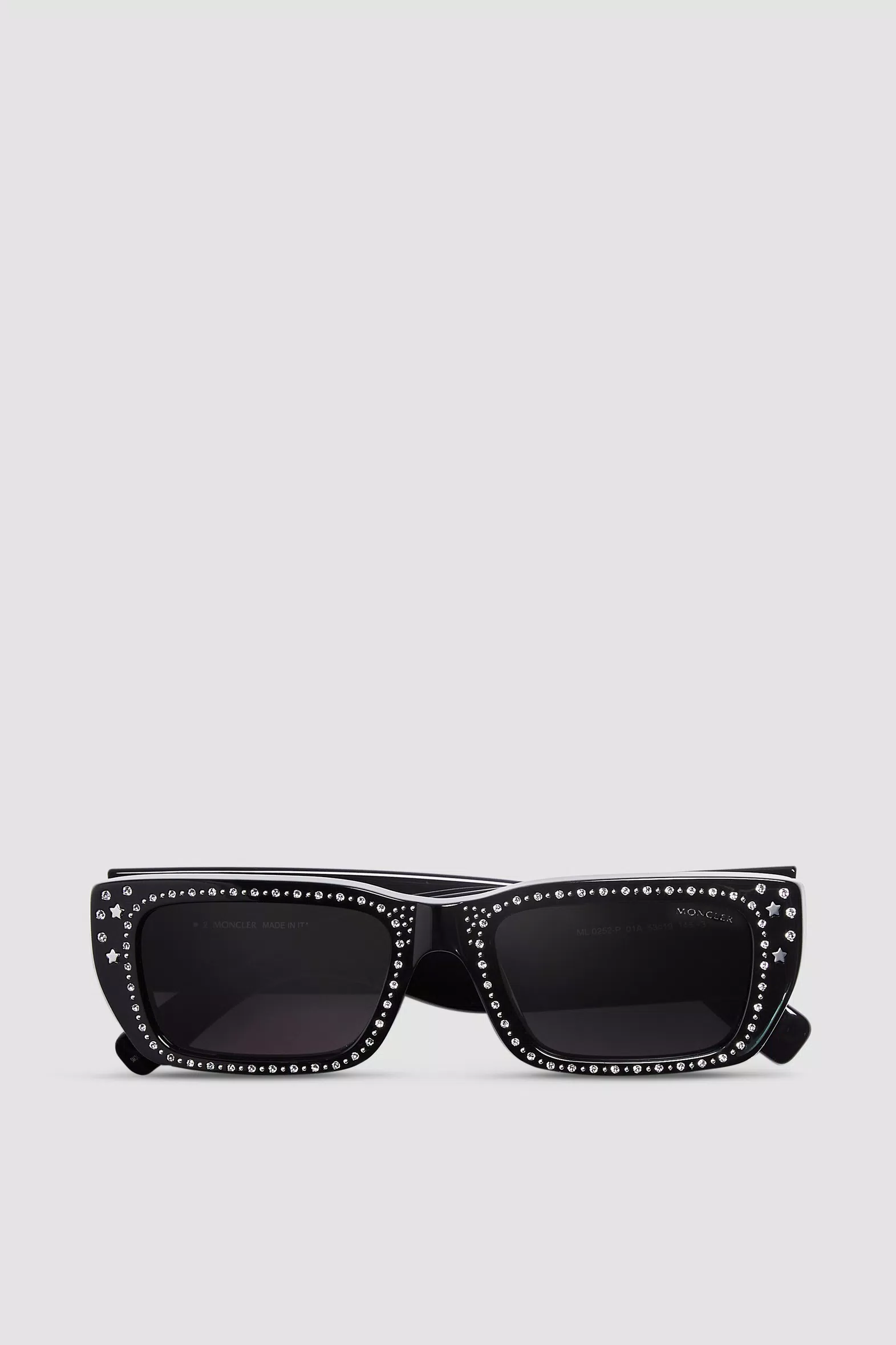 Black Crystal Encrusted Rectangular Sunglasses Sunglasses For Men