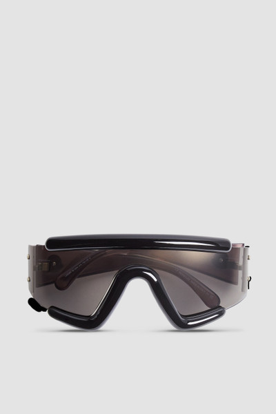 Shiny Black Lancer Shield Sunglasses - Sunglasses for Men | Moncler DK