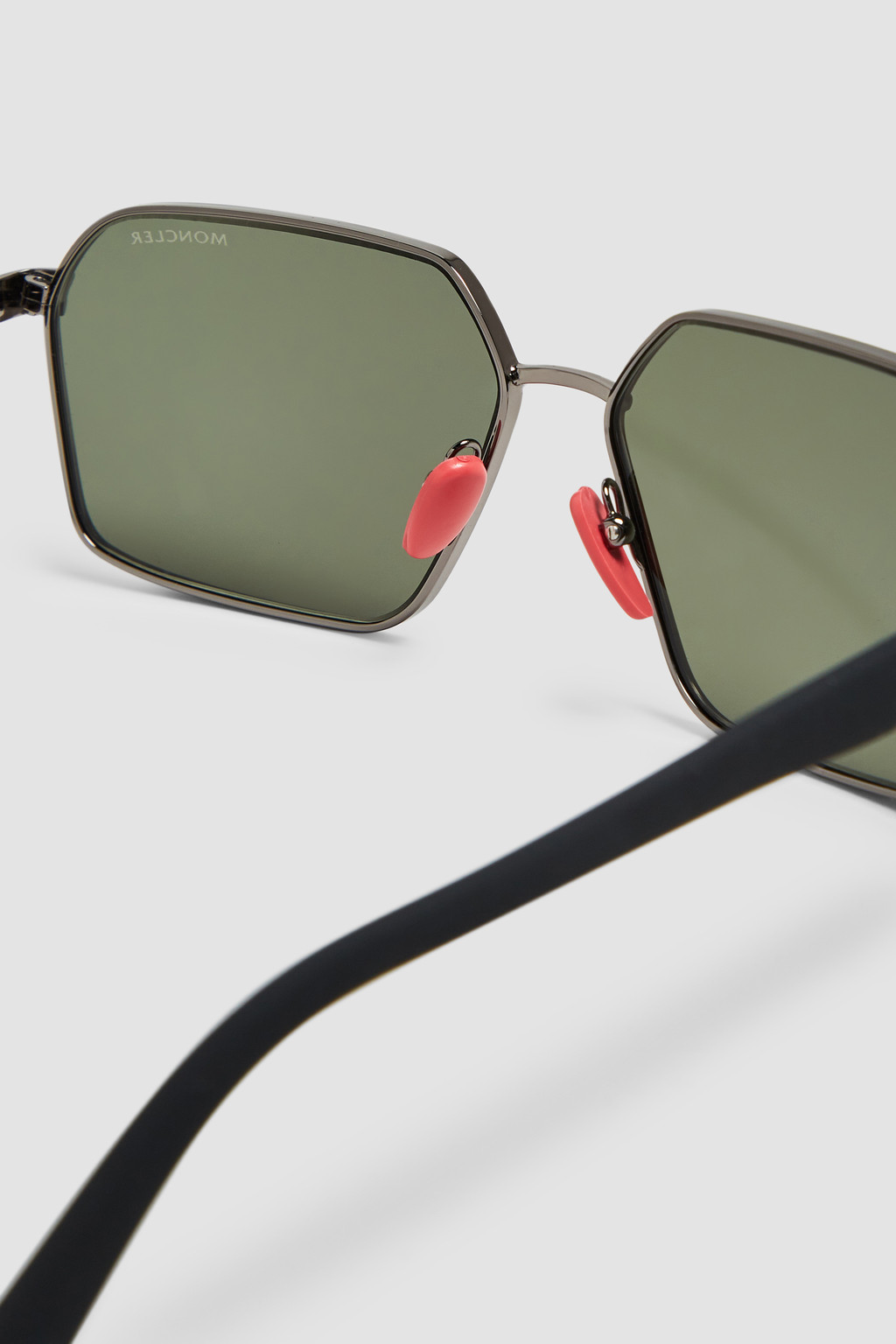 Shiny Black & Bright Red Montage Rectangular Sunglasses - Sunglasses ...