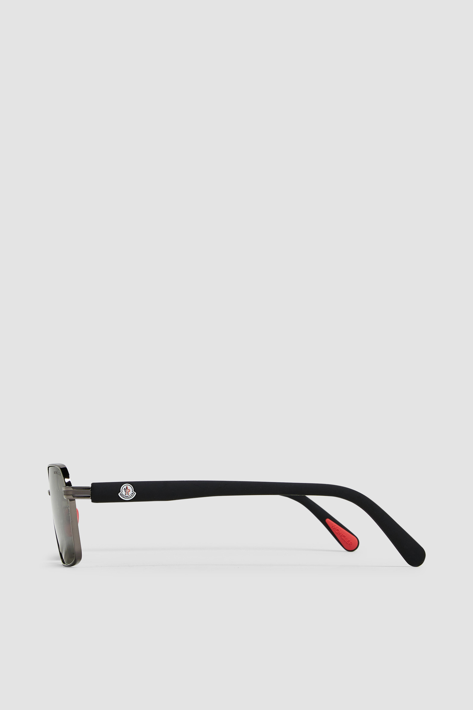 Shiny Black & Bright Red Montage Rectangular Sunglasses - Sunglasses ...