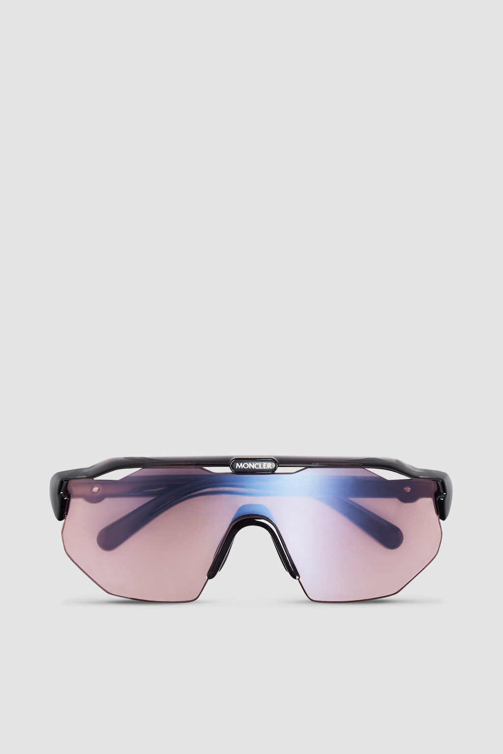 Shiny Black Lancer Shield Sunglasses - Sunglasses for Men | Moncler DK