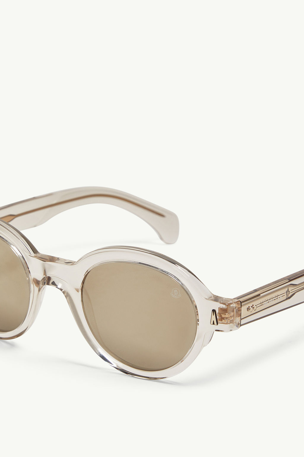 Lunettes de soleil rondes Rondosa Blanc Cassé Transparent Brillant ...