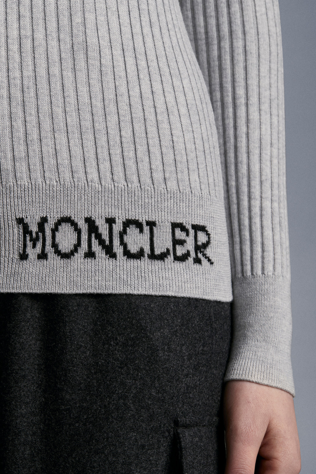 Pull à col roulé en laine Gris Clair - Pulls & cardigans Femme | Moncler FR