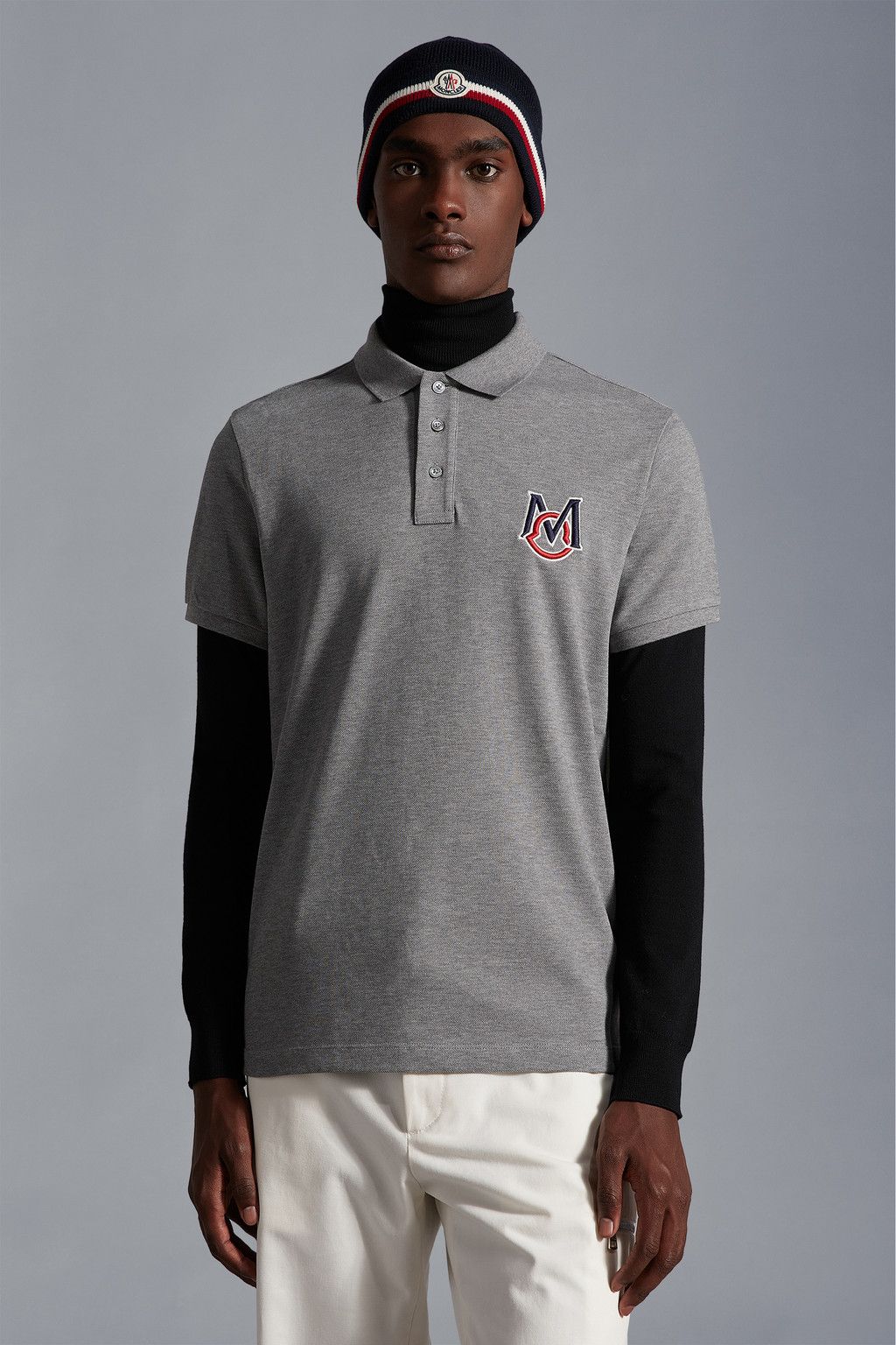 Gray Monogram Polo Shirt - Polos & T-shirts for Men | Moncler PL