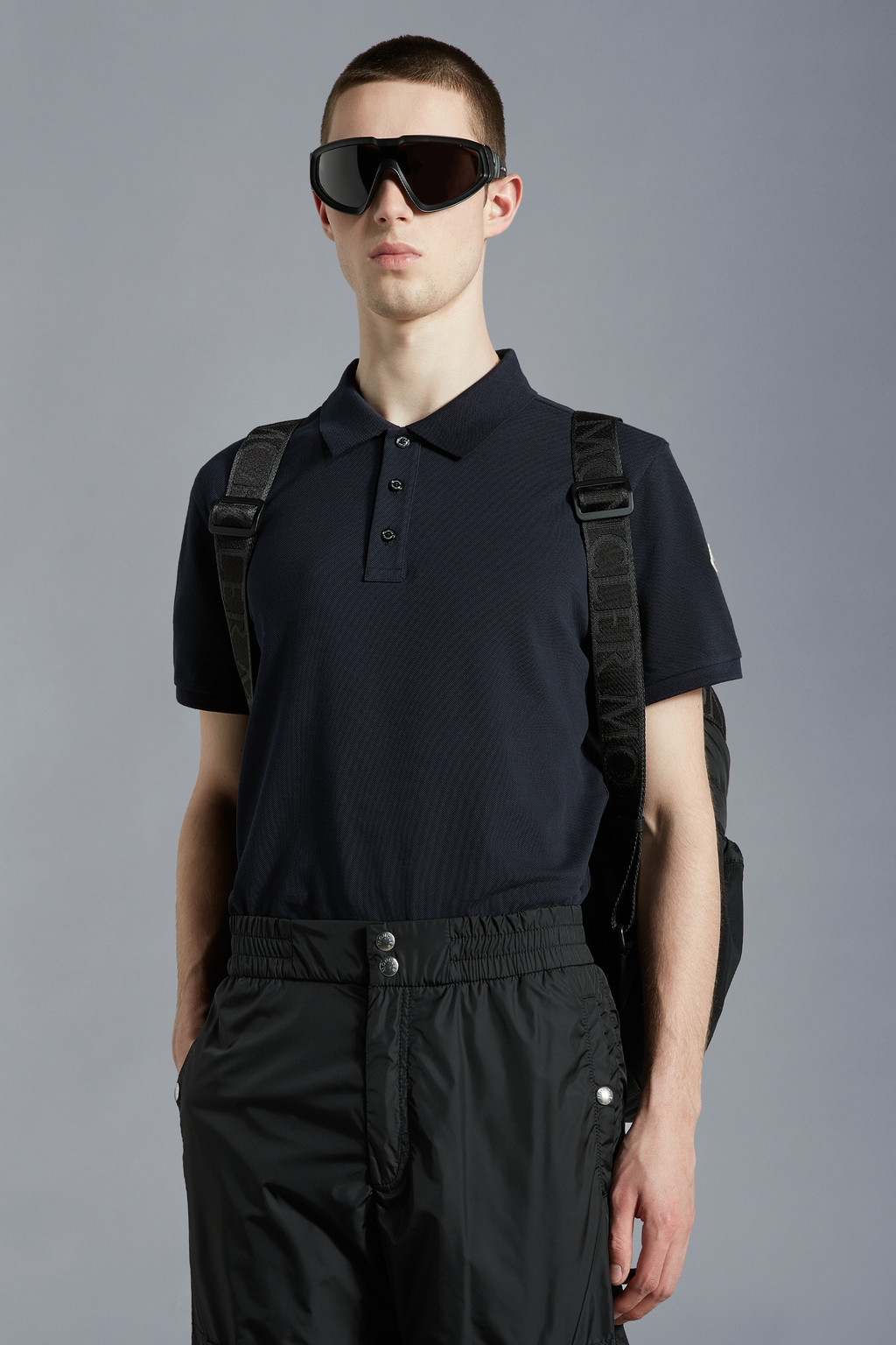 Night Blue Logo Patch Polo Shirt - Polos & T-shirts for Men | Moncler DE