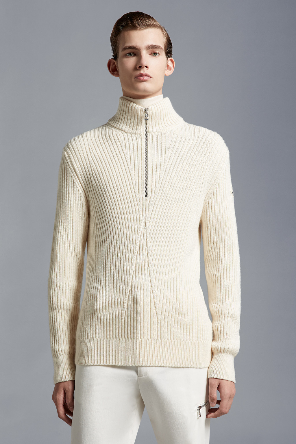 Off White Wool jumper - Sweaters & Cardigans for Men | Moncler DK