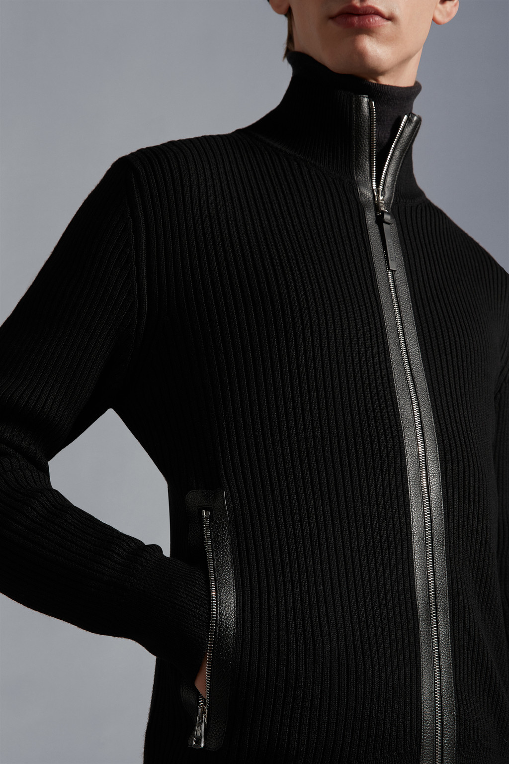 Black Wool Cardigan - Sweaters & Cardigans for Men | Moncler RO
