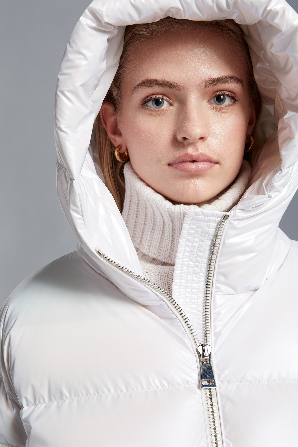 Iridescent White Frasne Short Down Jacket - Short Down Jackets for ...