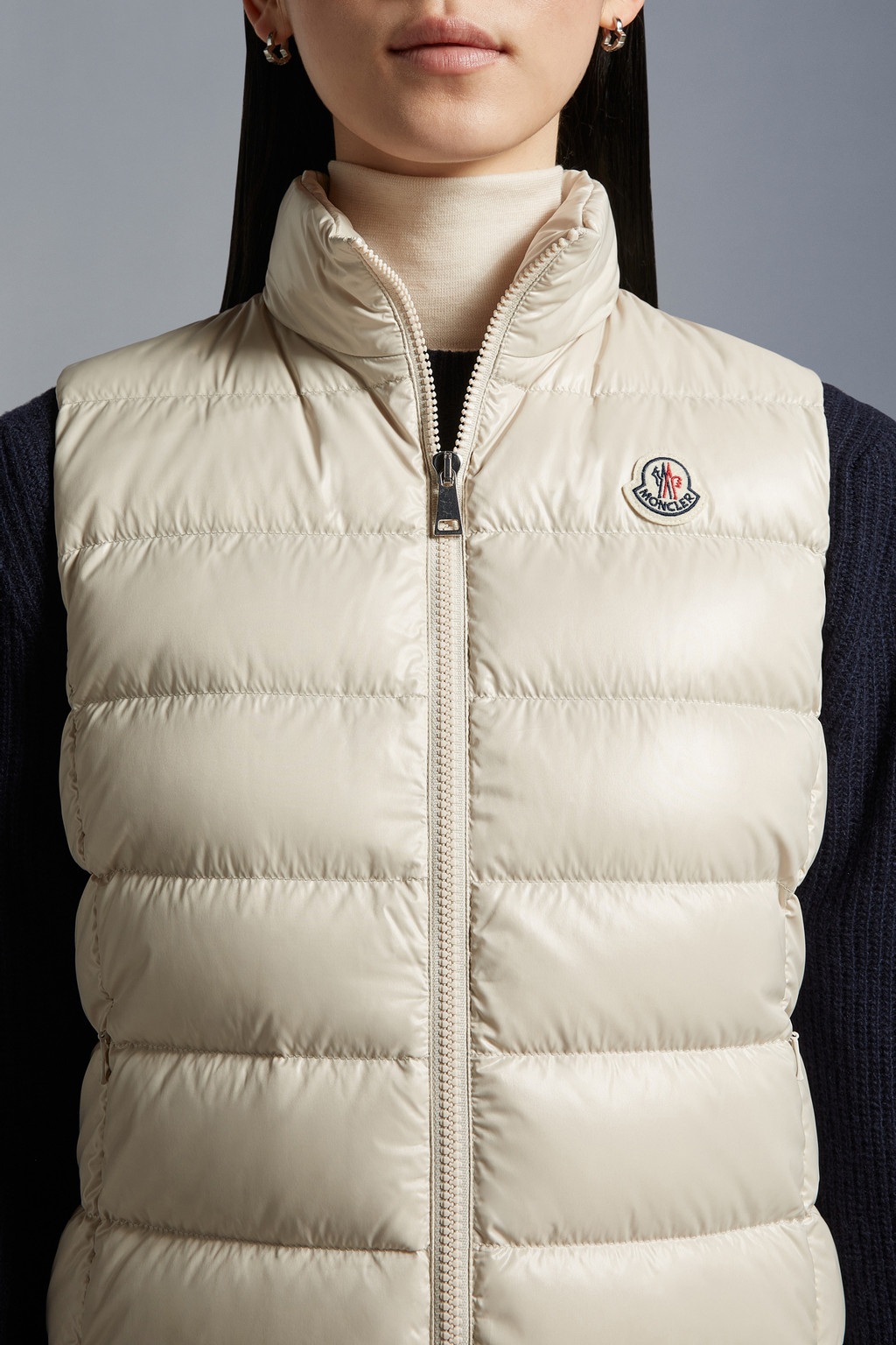 Beige Ghany Down Gilet - Vests for Women | Moncler FR