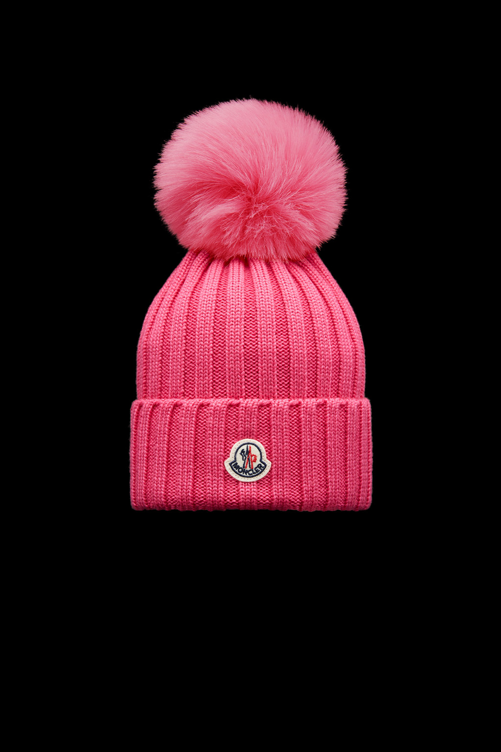 Gorro con pompón Rosado encendido - Gorras y Gorros de Mujer | Moncler ES