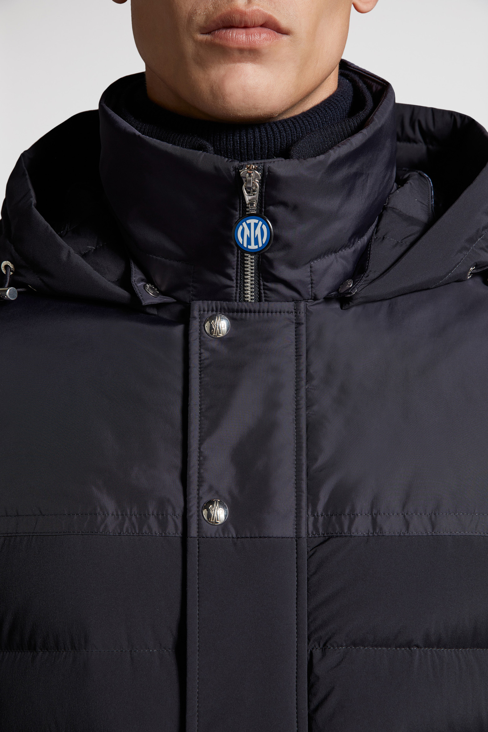 Navy Blue Inter x Moncler Short Down Jacket - Inter x Moncler for Men ...