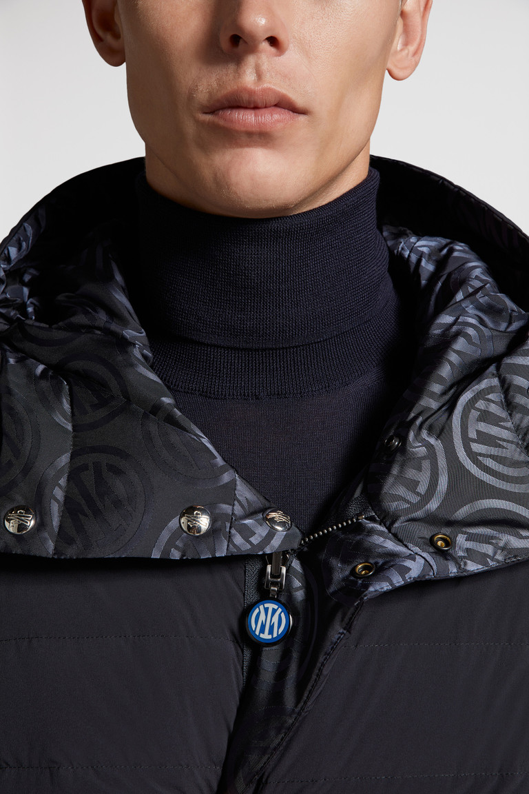 Navy Blue Inter x Moncler Long Down Jacket - Long Down Jackets for Men ...