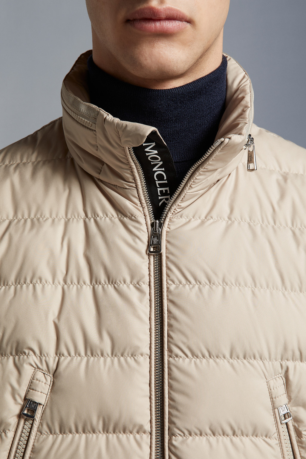 Light Beige Alfit Short Down Jacket - Short Down Jackets for Men ...