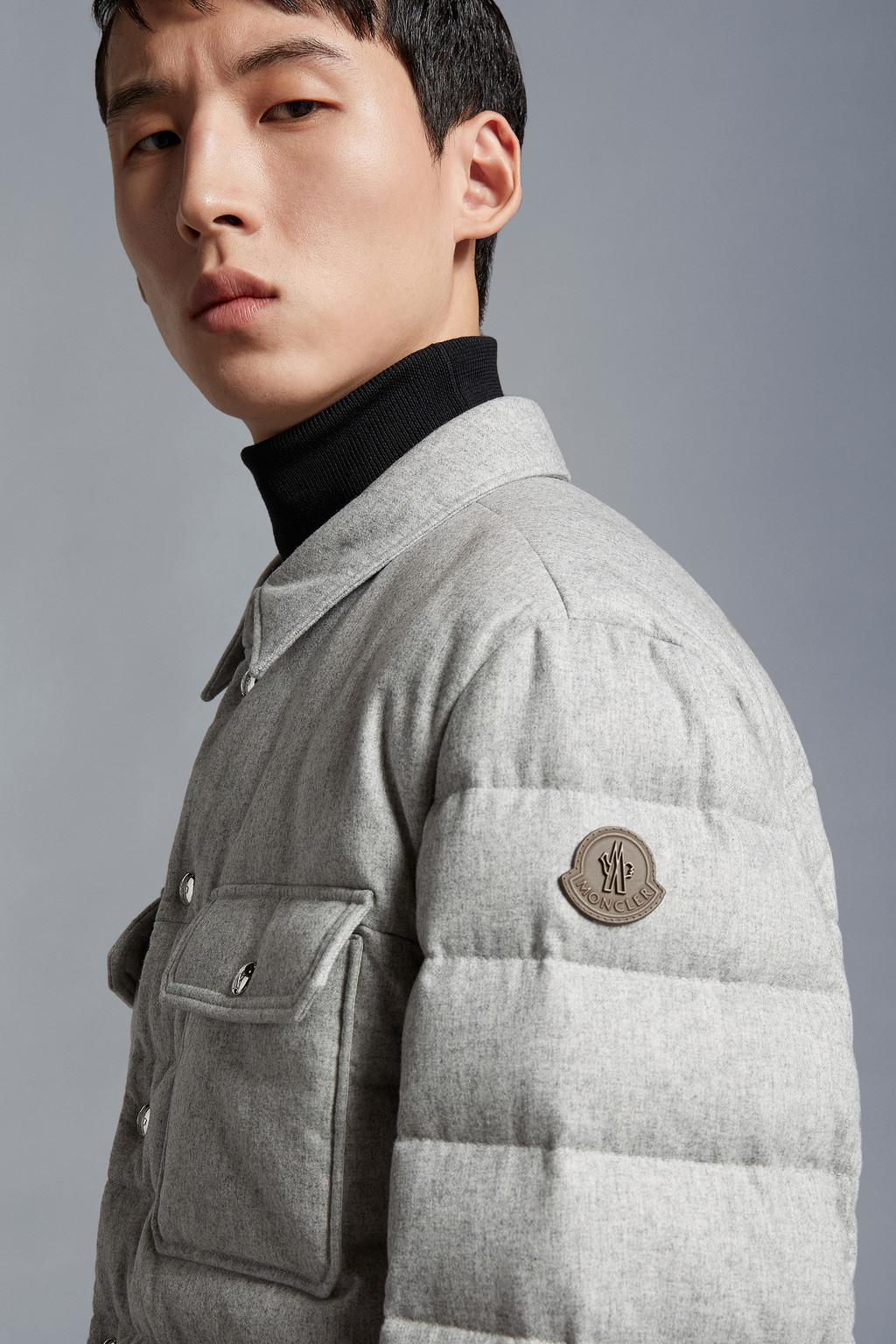Gray Mirmandix Down Shacket - Short Down Jackets for Men | Moncler DK
