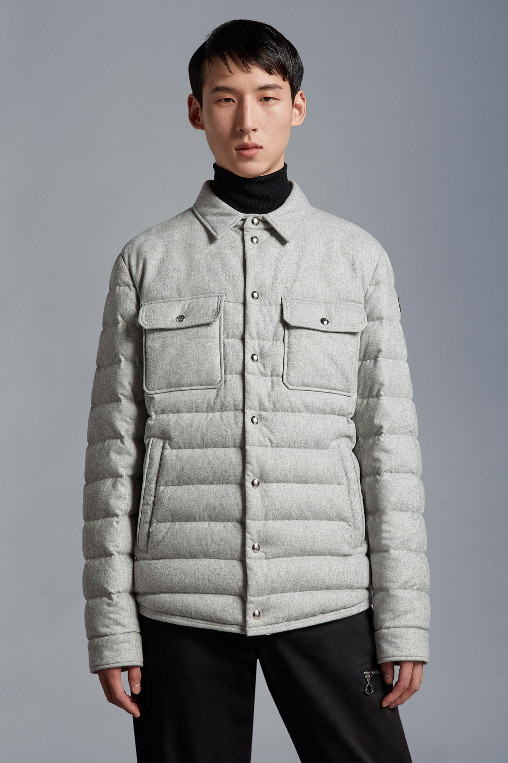 Gray Mirmandix Down Shacket - Short Down Jackets for Men | Moncler DK