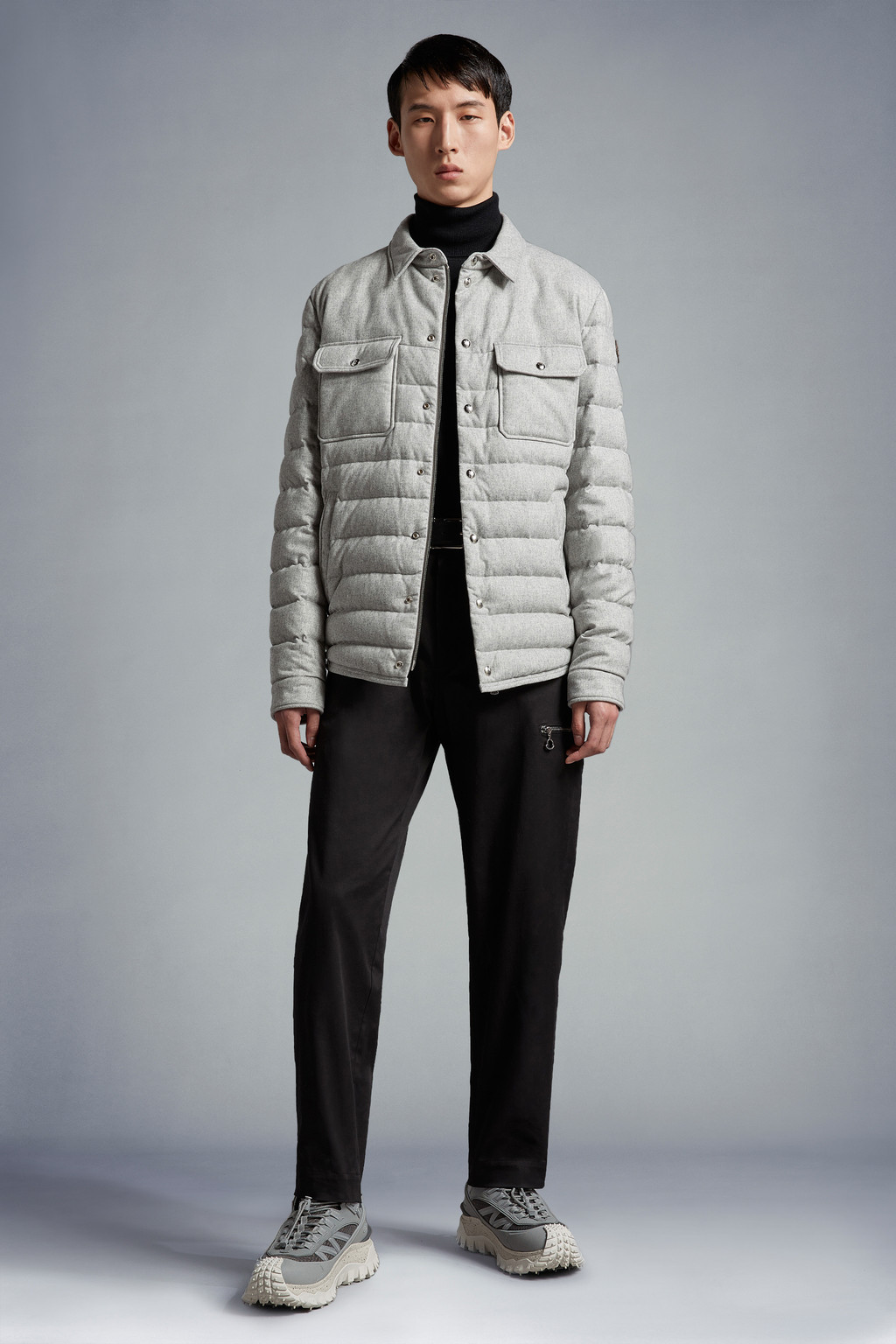 Gray Mirmandix Down Shacket - Short Down Jackets for Men | Moncler DE