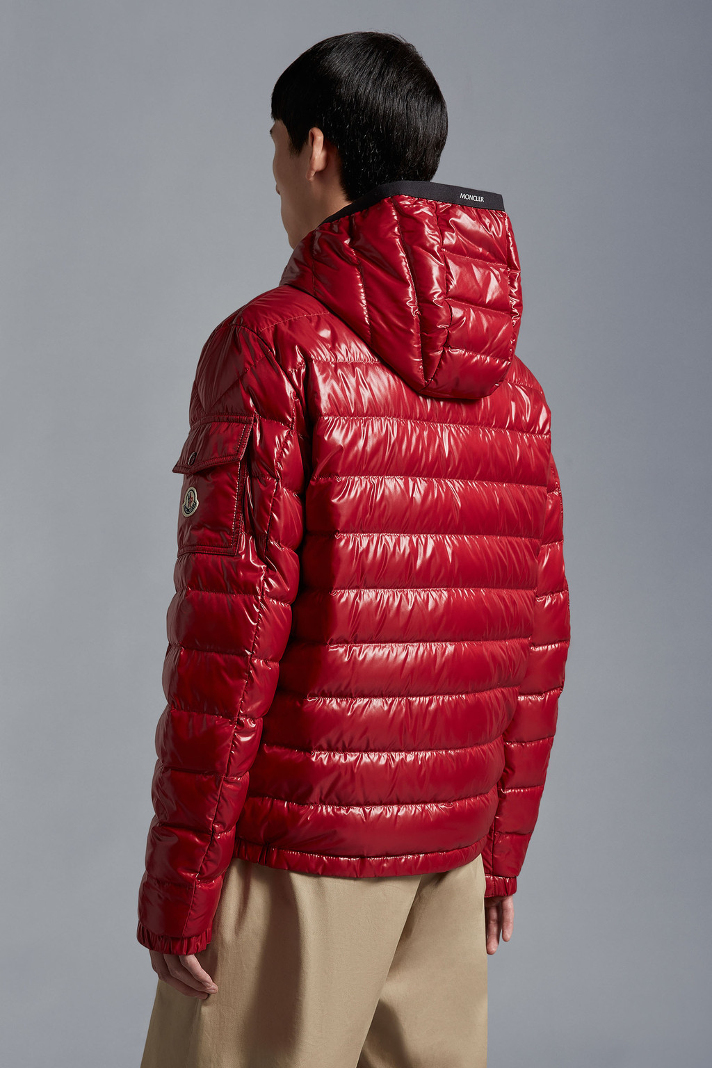 Dark Red Galion Short Down Jacket - Short Down Jackets for Men | Moncler SI