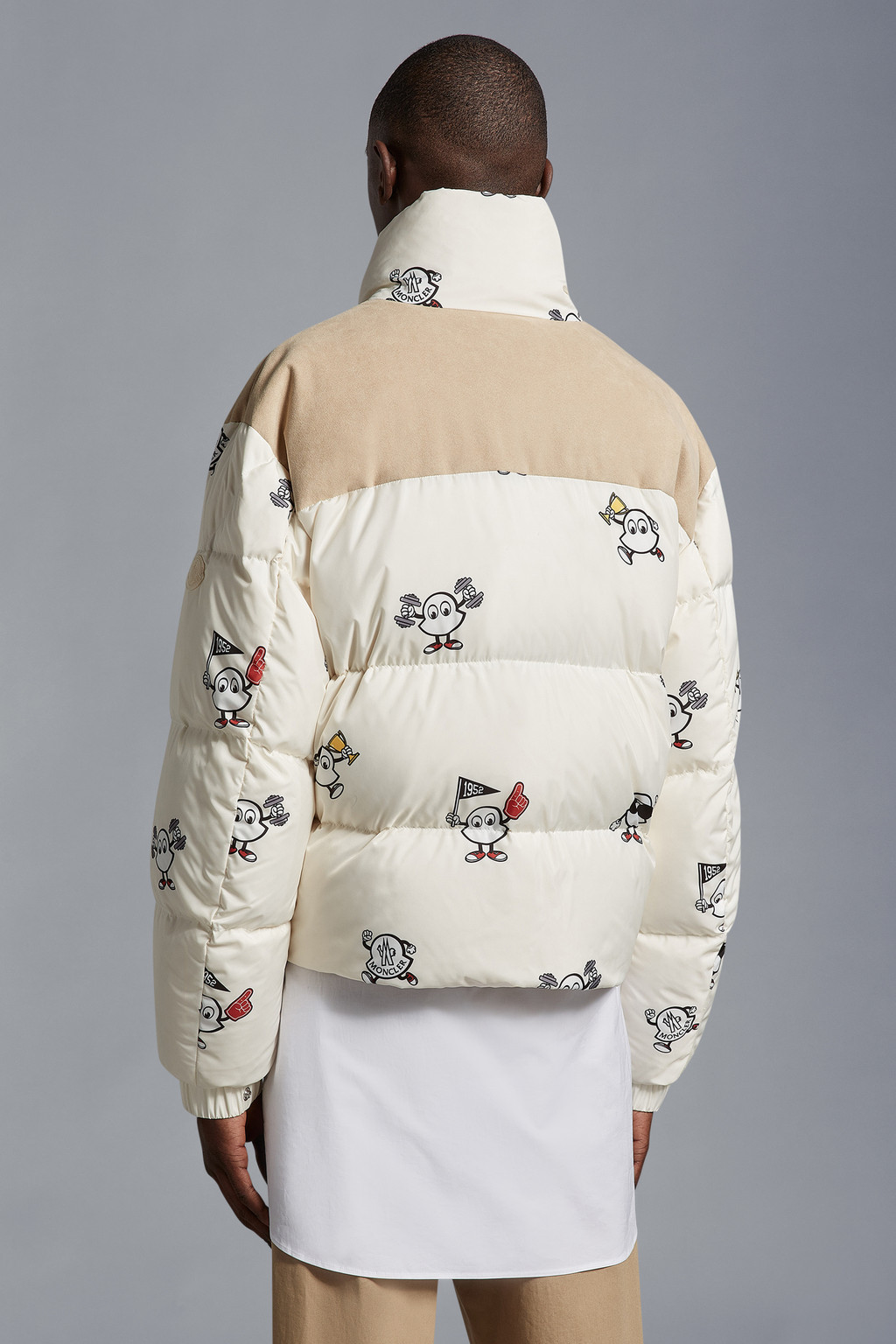 White & Pink Helvetios Short Down Jacket - Short Down Jackets for Men ...