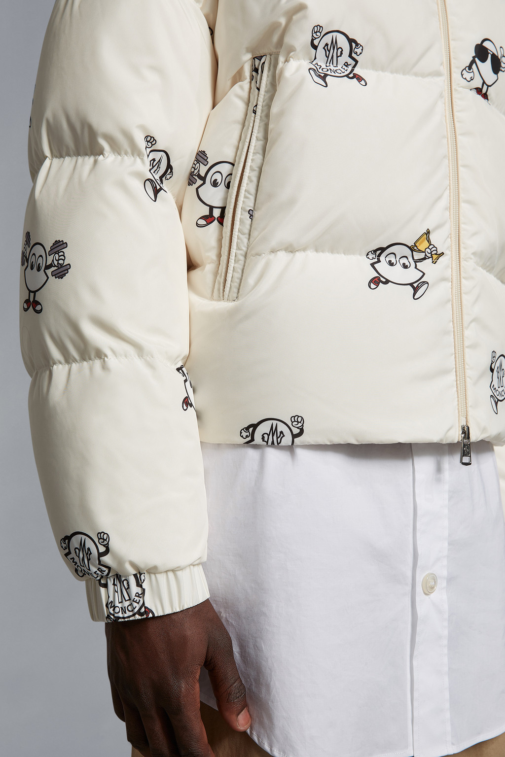 White & Pink Helvetios Short Down Jacket - Short Down Jackets for Men ...