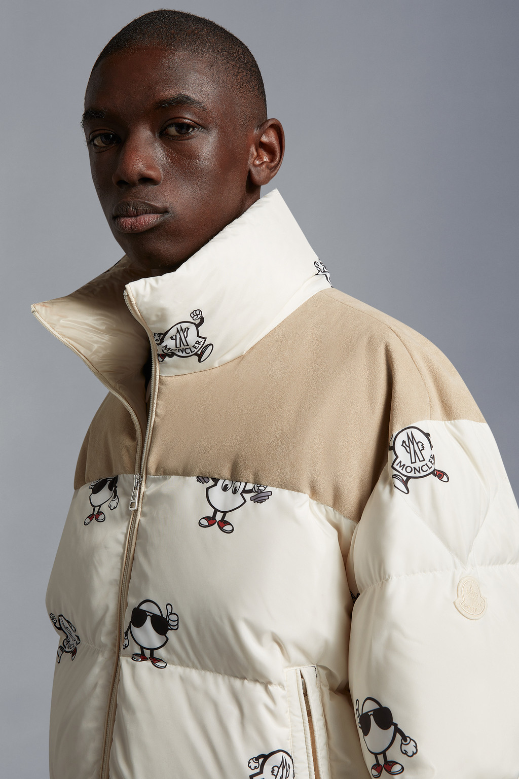 White & Pink Helvetios Short Down Jacket - Short Down Jackets for Men ...