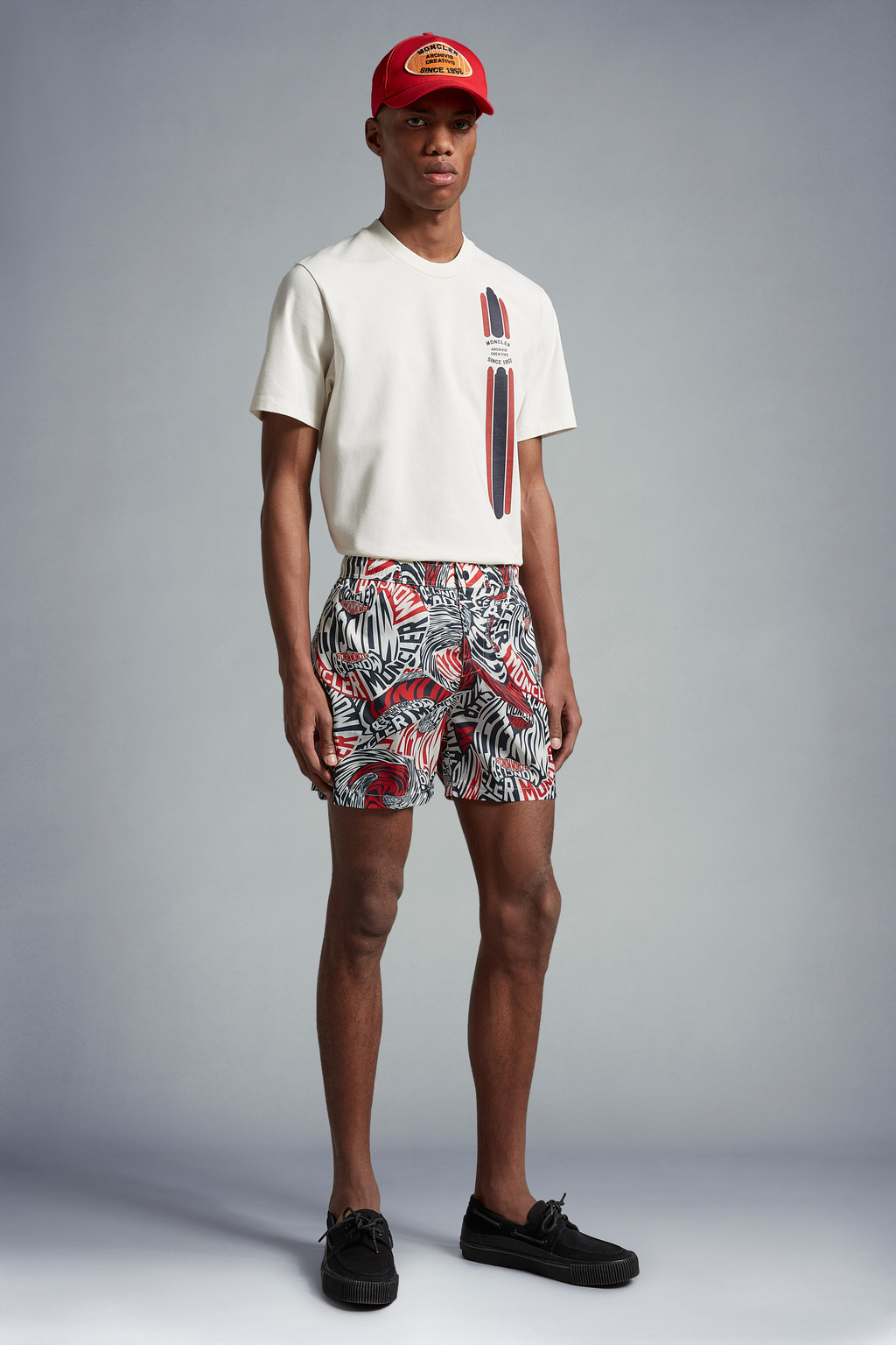 Red & Blue Printed Swim Shorts - Swimwear for Men | Moncler NL