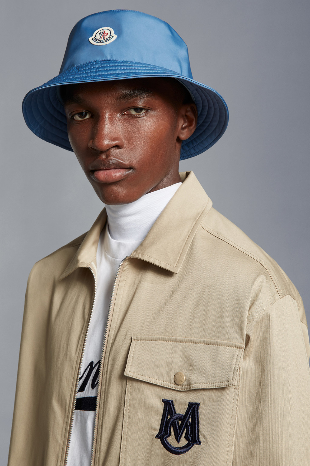 Cobalt Blue Logo Bucket Hat - Hats & Beanies for Men | Moncler RO