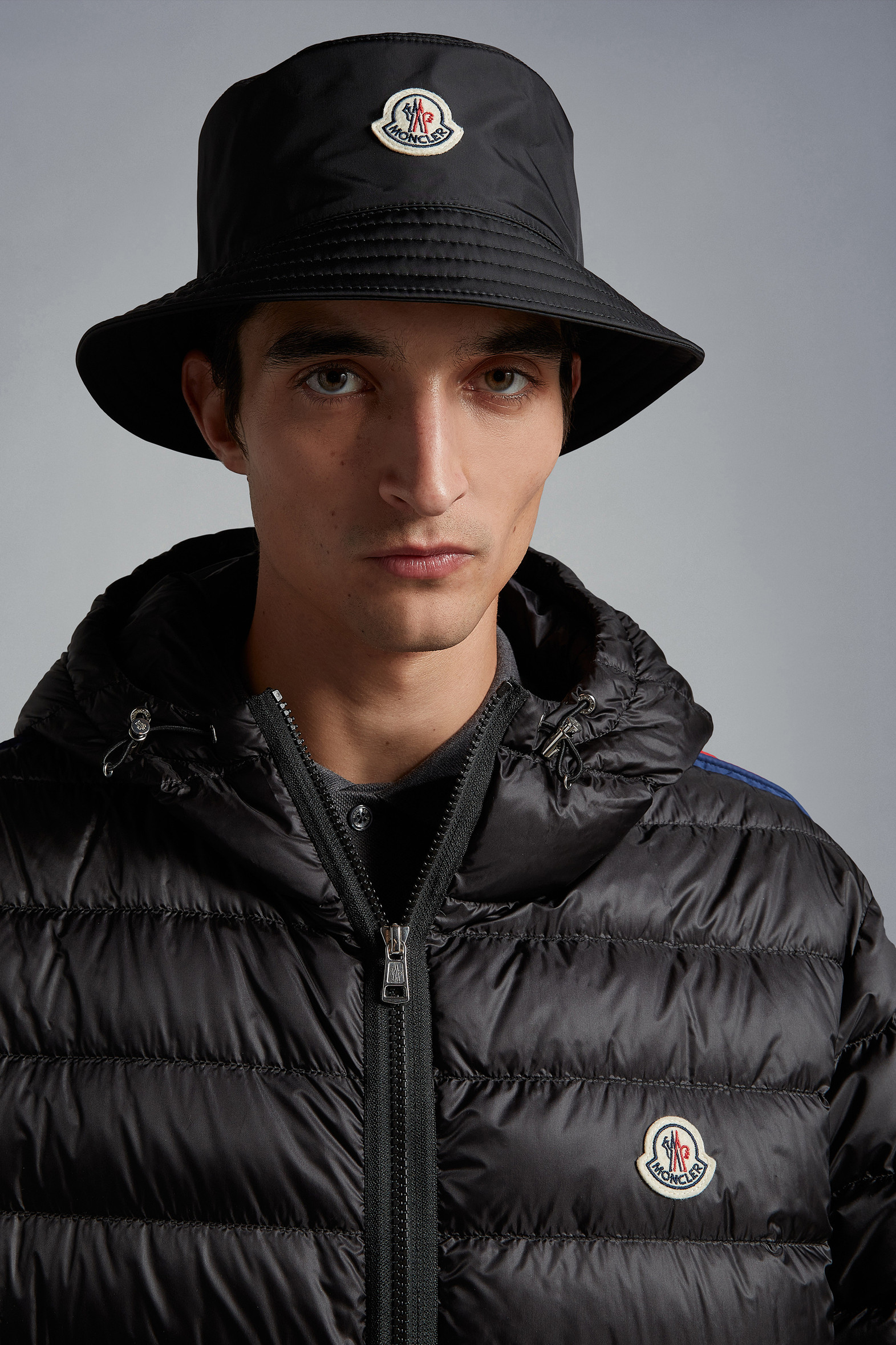 Black Logo Bucket Hat - Hats & Beanies for Men | Moncler NO
