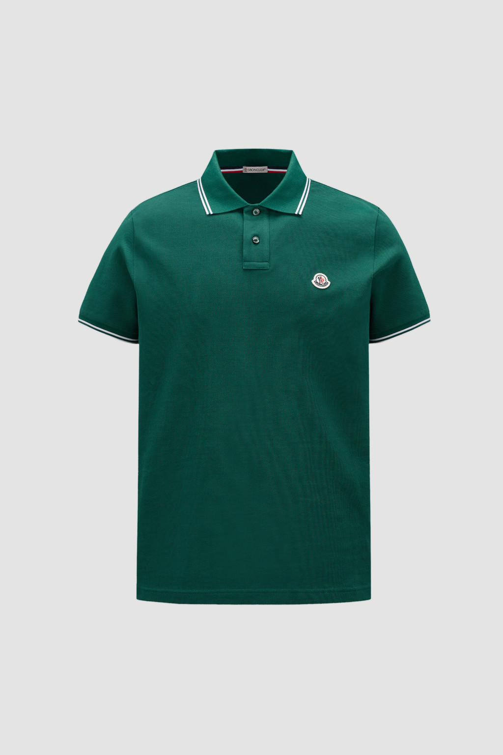 Dark Green Logo Patch Polo Shirt - Polos & T-shirts for Men | Moncler HK