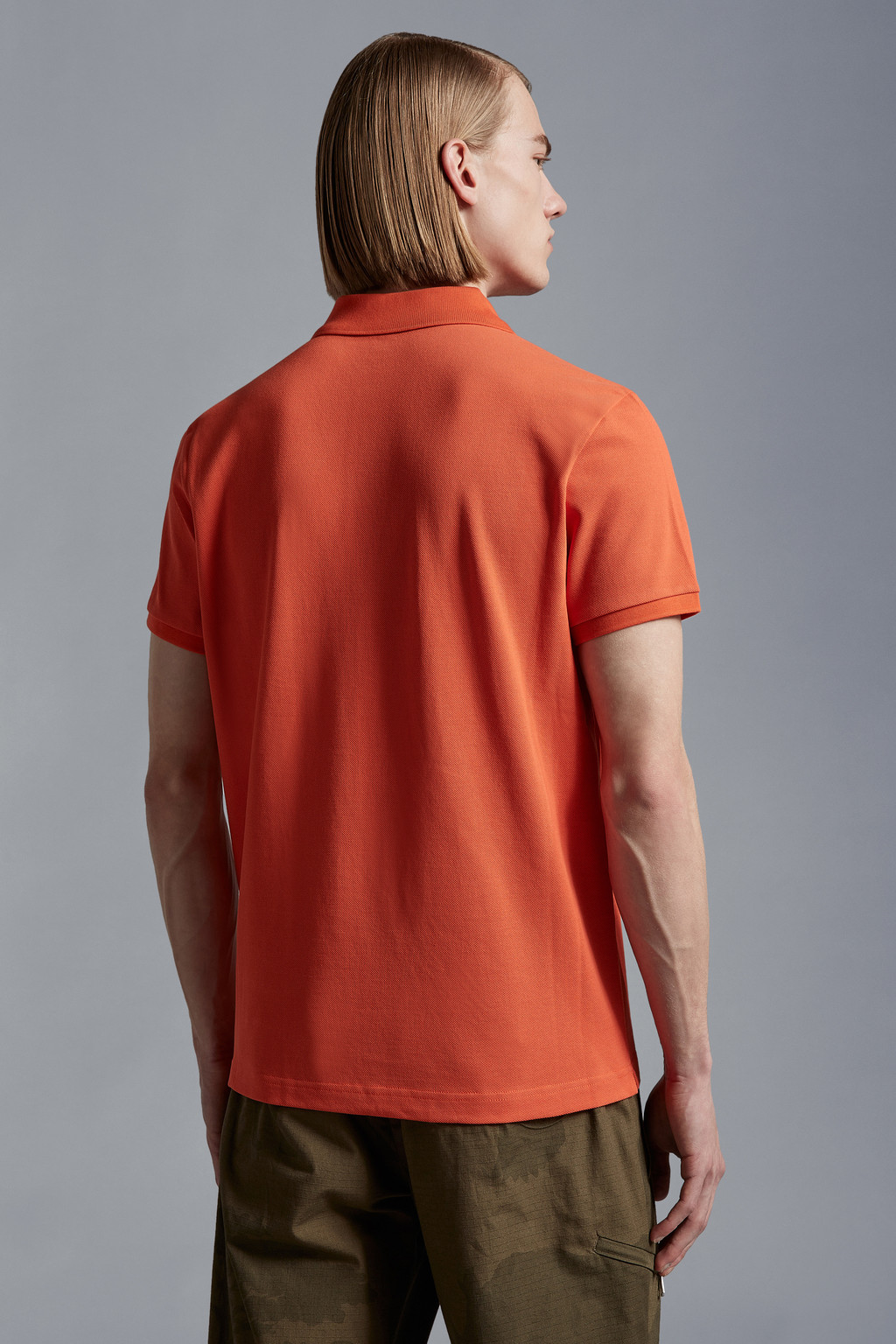 Orange Logo Patch Polo Shirt - Polos & T-shirts for Men | Moncler SG