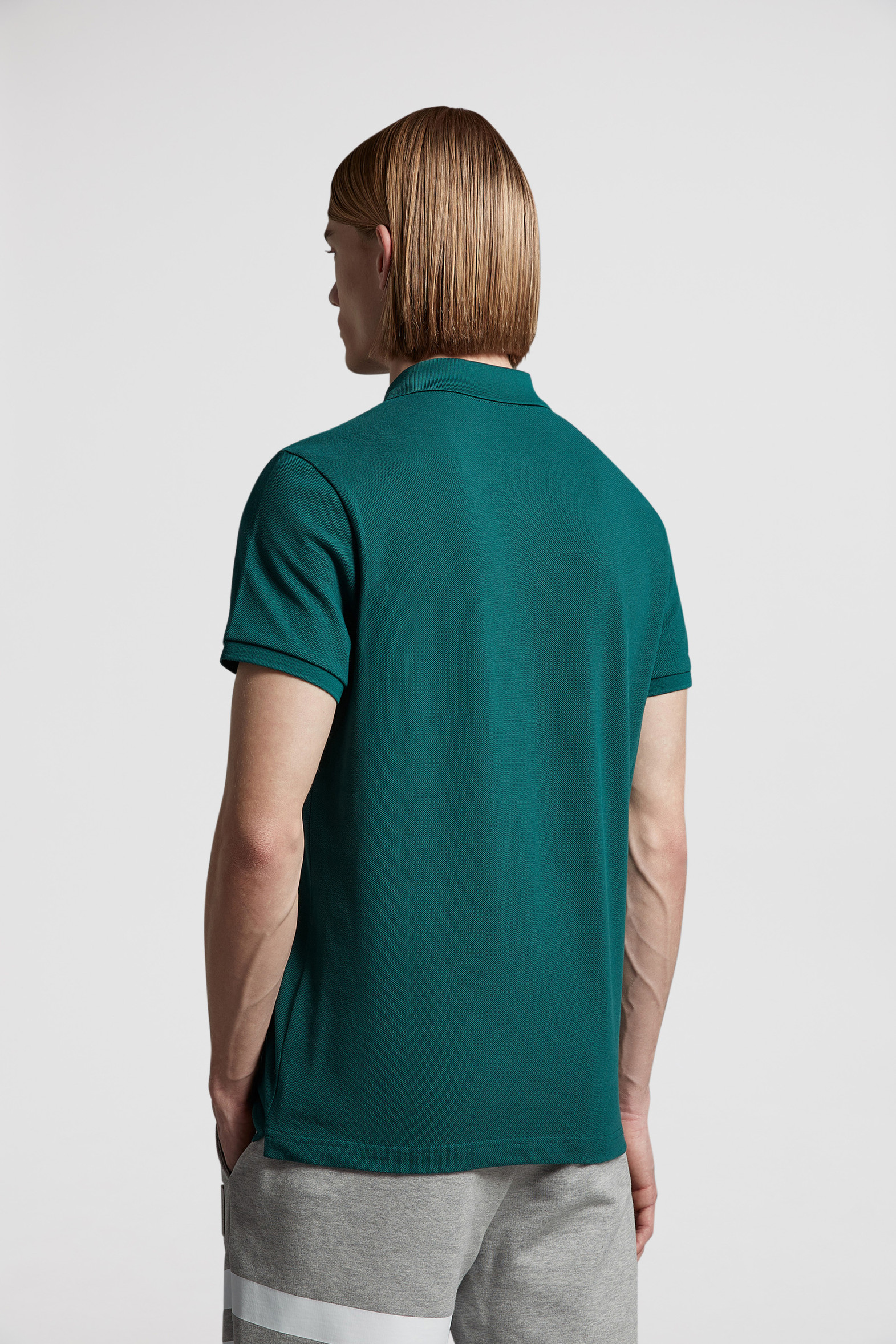 Emerald Green Logo Patch Polo Shirt - Polos & T-shirts for Men | Moncler PT