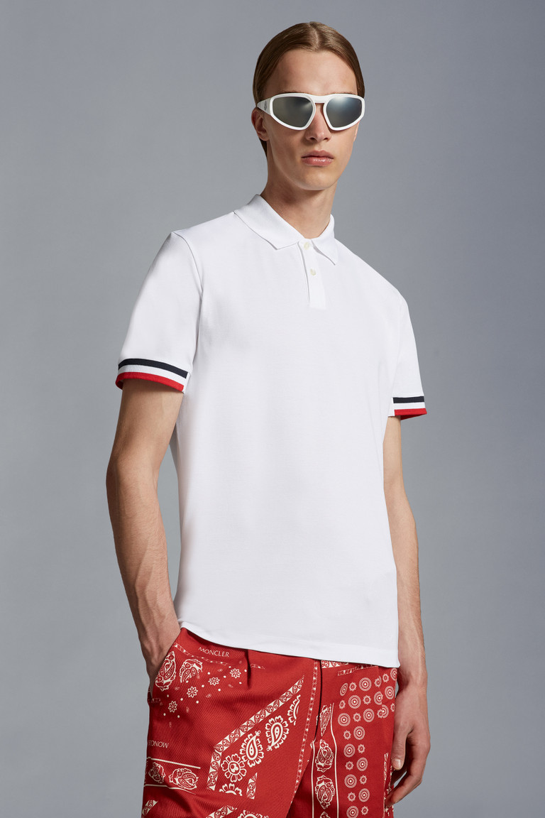 Poloshirt mit Trikolore-Detail Weiß - Polos & T-Shirt für Herren ...