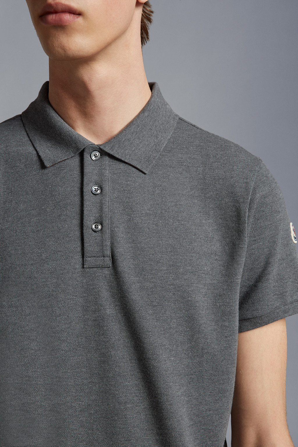 Dark Gray Logo Lettering Polo Shirt - Polos & T-shirts for Men | Moncler GB