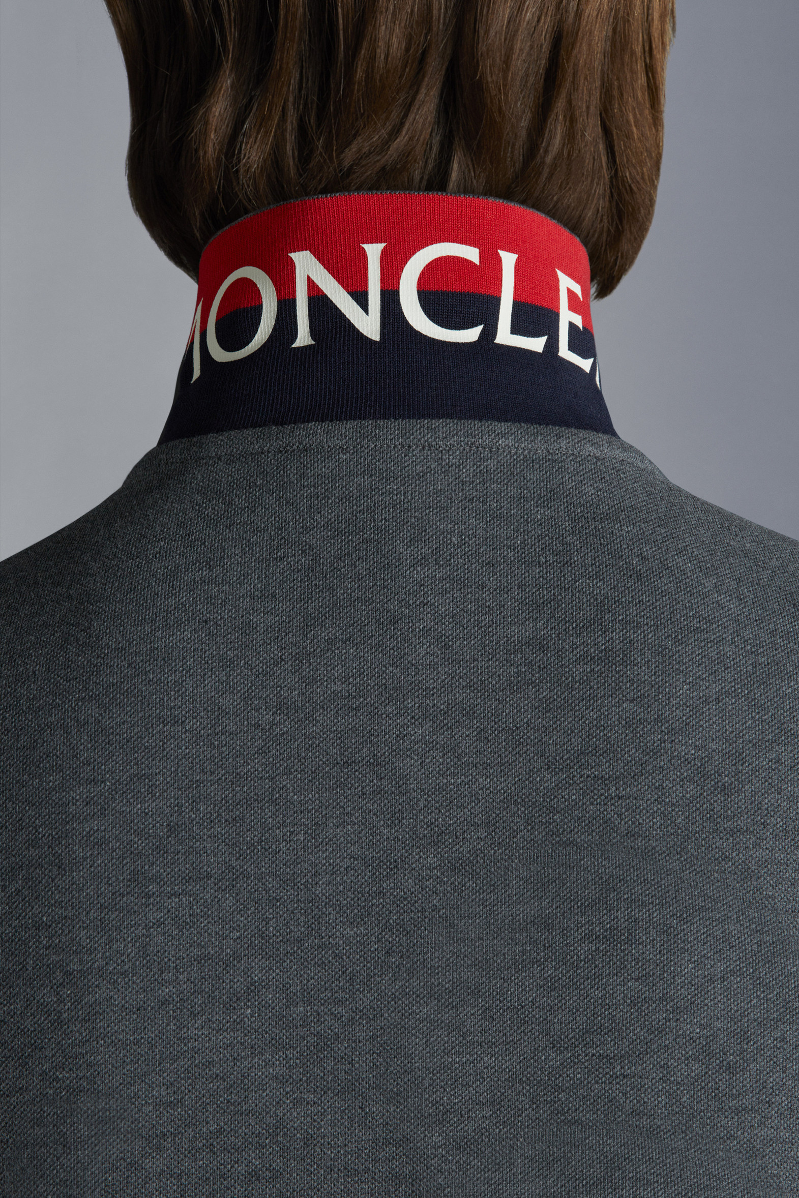 Dark Gray Logo Lettering Polo Shirt - Polos & T-shirts for Men | Moncler GB