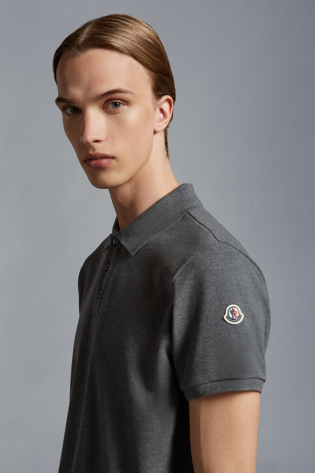 Dark Gray Logo Lettering Polo Shirt - Polos & T-shirts for Men | Moncler GB