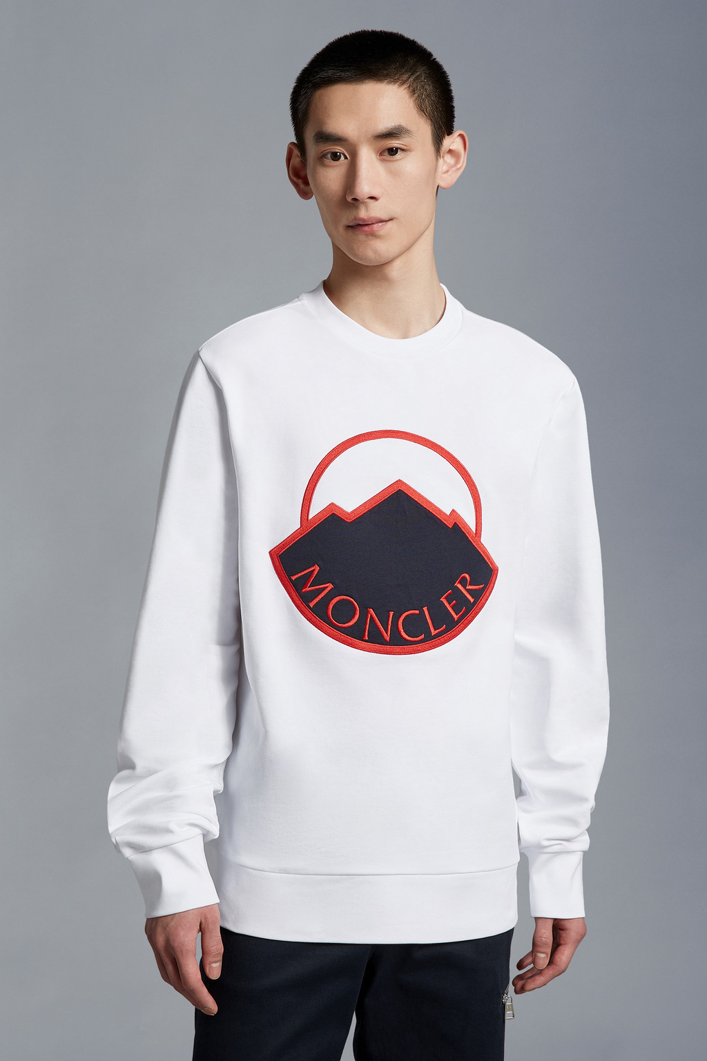 Optical White Mountain Logo Sweatshirt - Sweatshirts for Men | Moncler DE