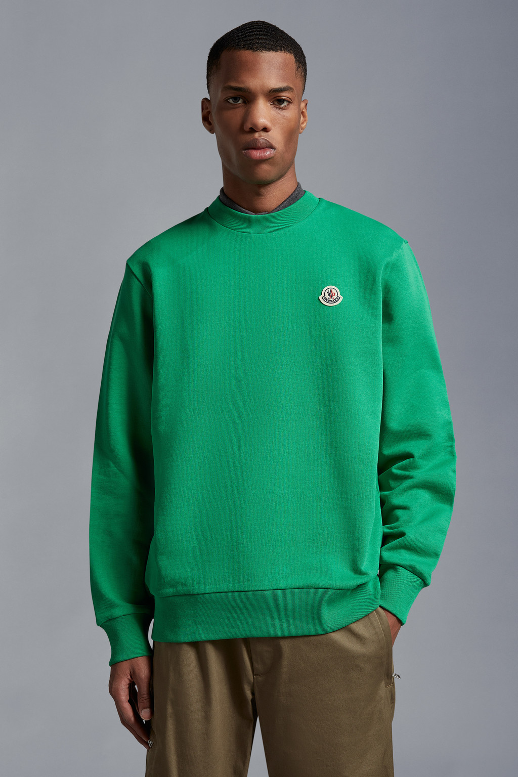 Green Logo Patch Sweatshirt - Sweatshirts for Men | Moncler FR