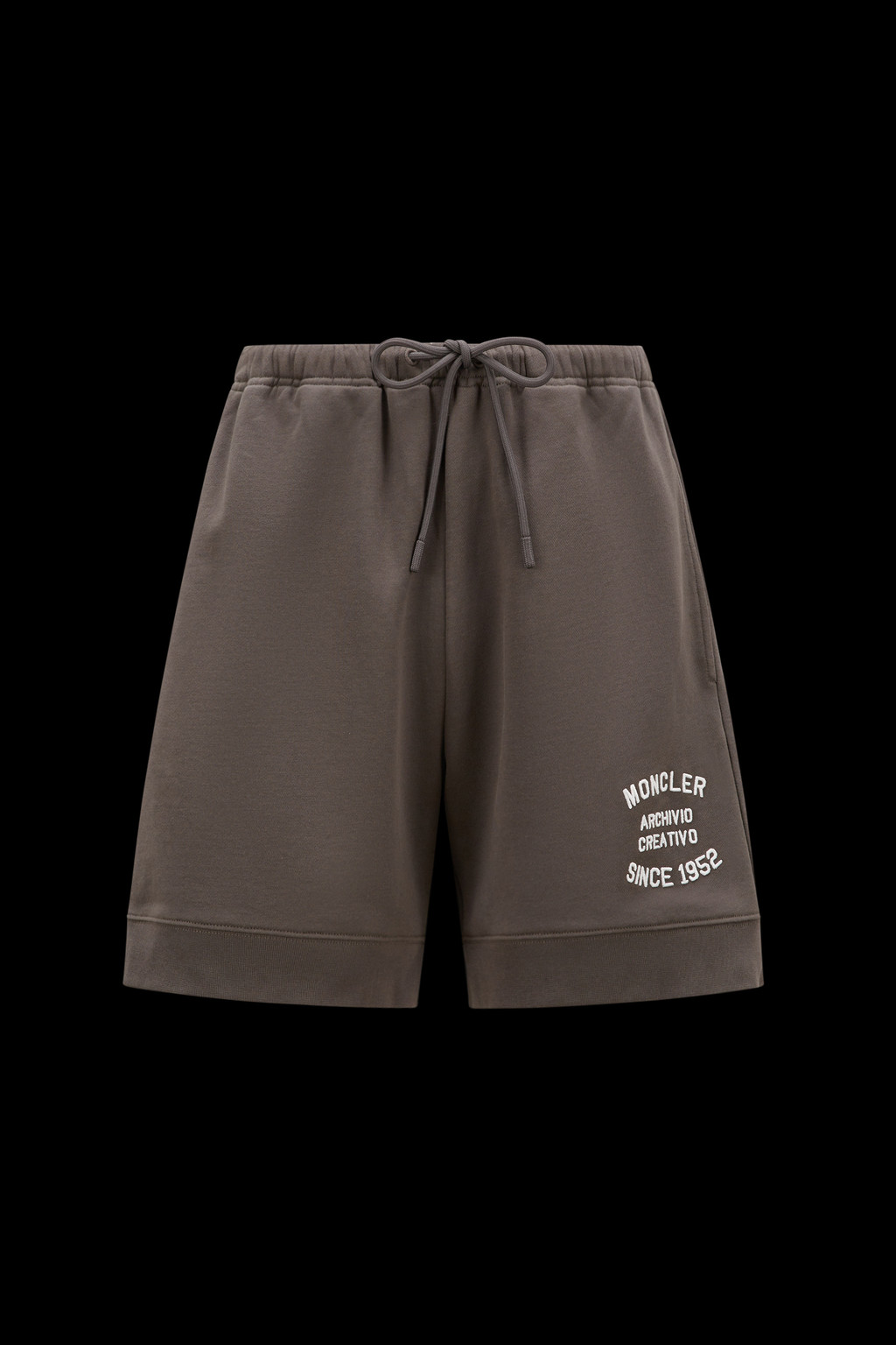 Dark Gray Embroidered Logo Shorts - Trousers & Shorts for Men | Moncler GB