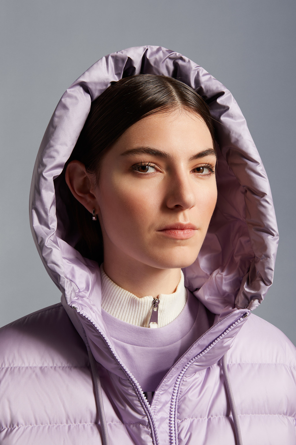 Lilac Sylans Short Down Jacket - Short Down Jackets for Women | Moncler BE